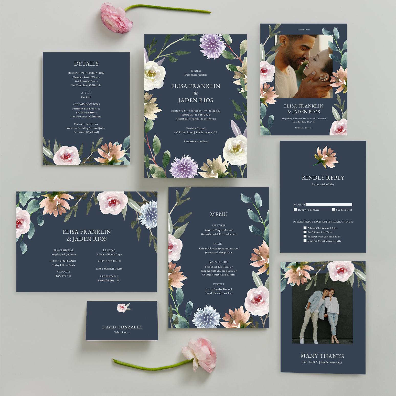 Zola Wedding Invitations - Windsong Portrait